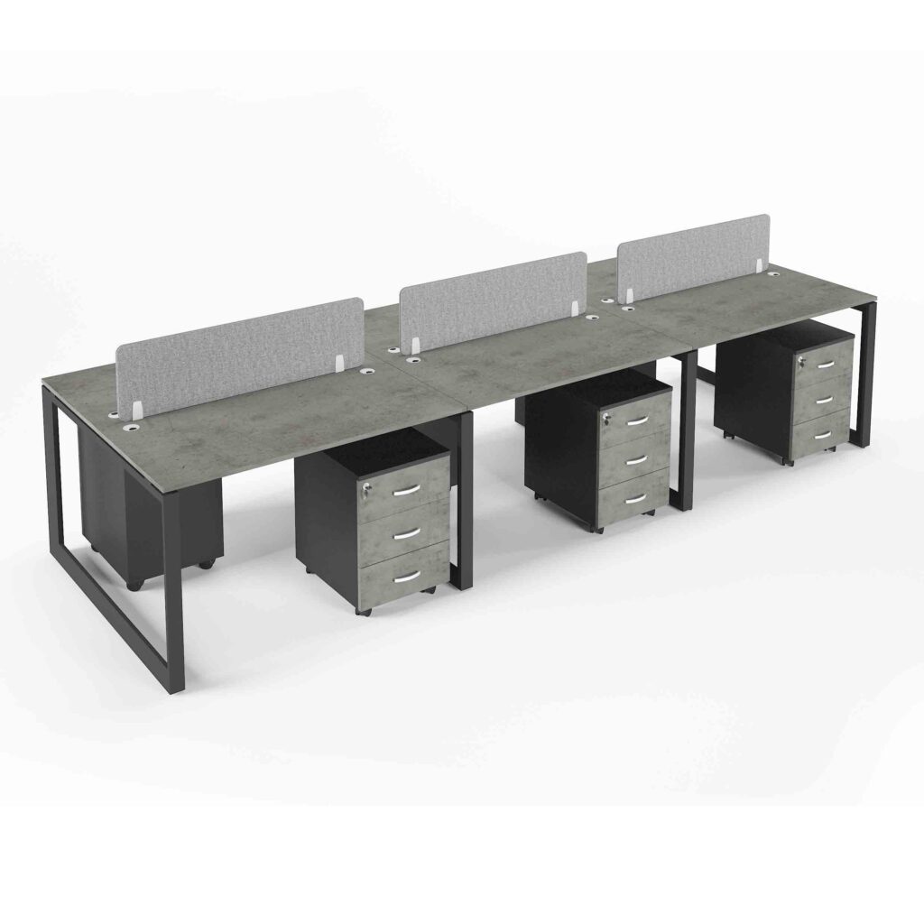Gem Series 6 person Workstation Desk - floor2floor