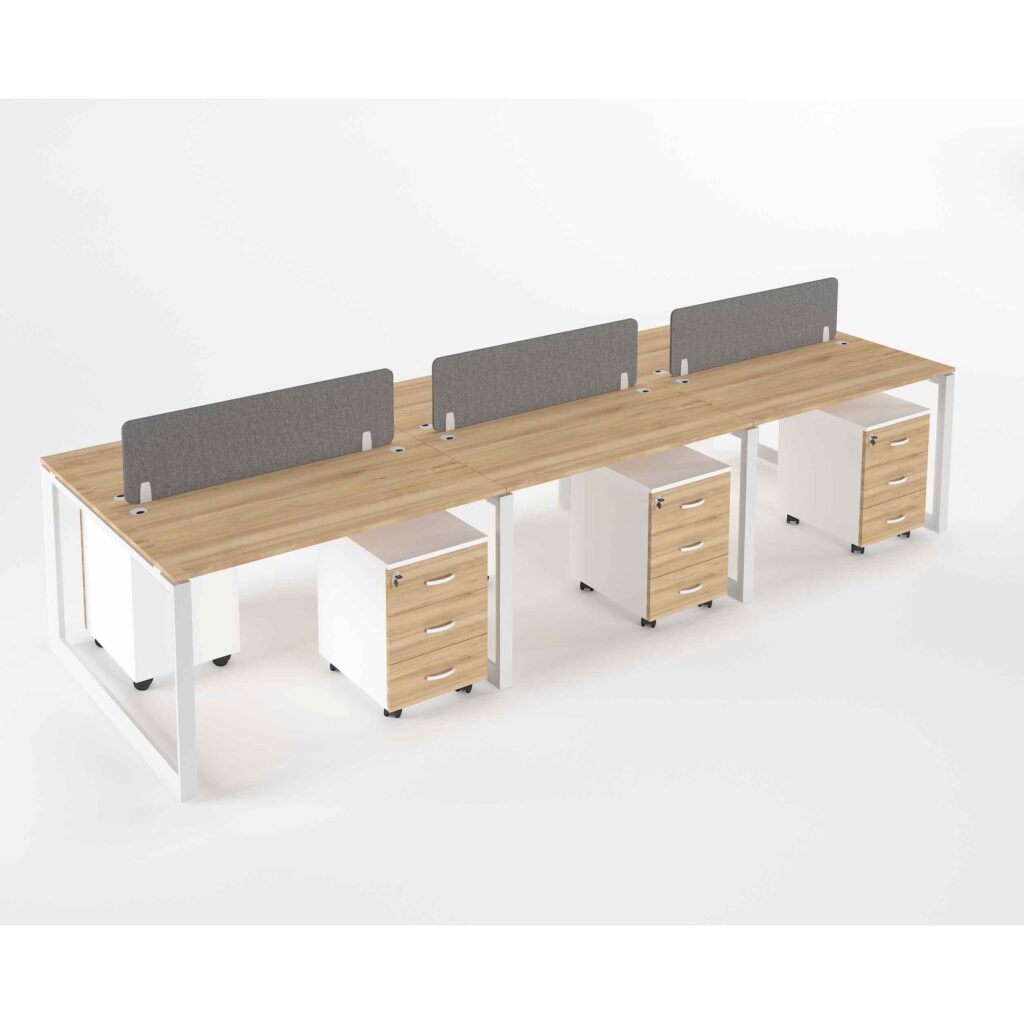 Gem Series 6 person Workstation Desk - floor2floor